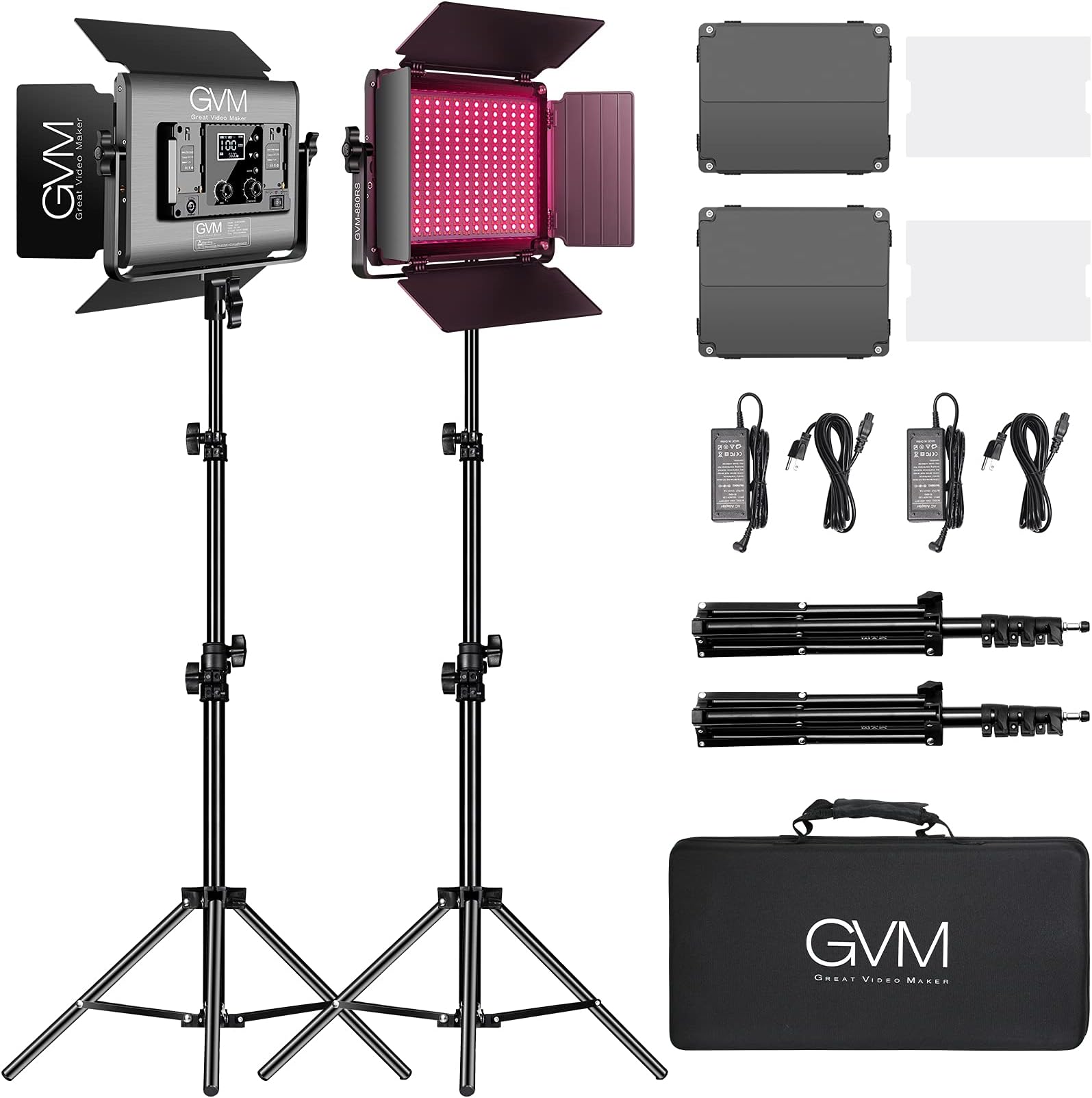 Amazon.com : GVM RGB LED Video Lighting Kit, 800D Studio Video Lights ...
