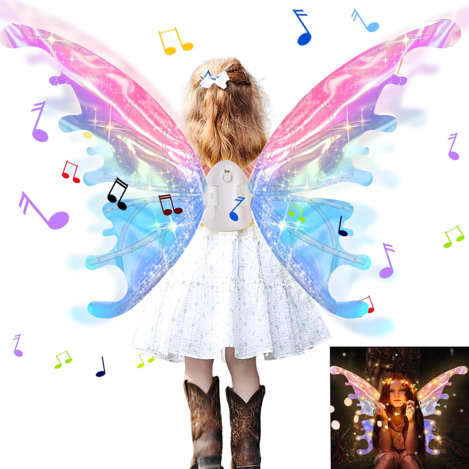 Amazon.com: Electric Fairy Butterfly Wings for Kids Girls Adults, Light ...