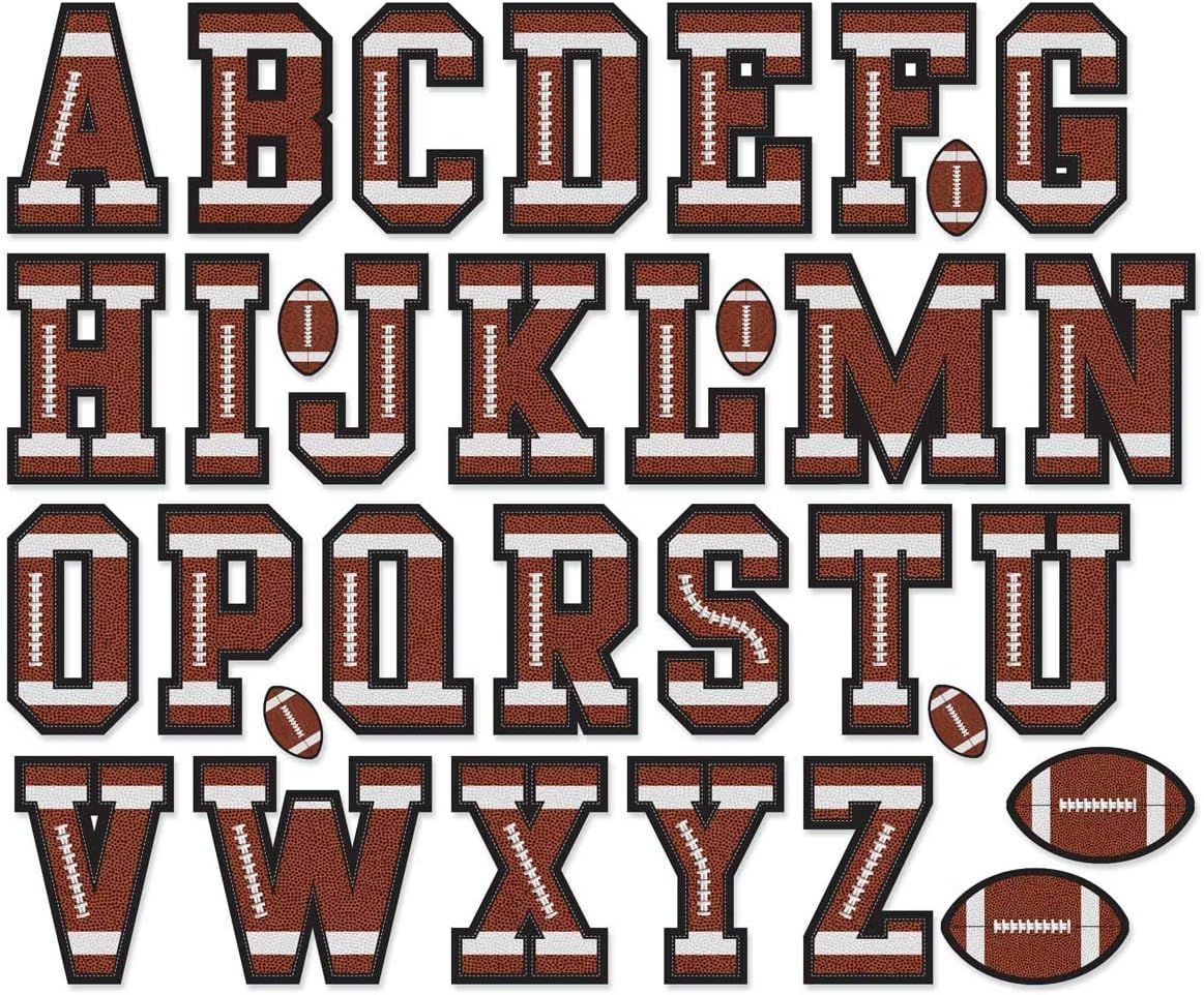 Amazon.com: Football Letters Alphabet Wall Stickers Peel and Stick ABC ...