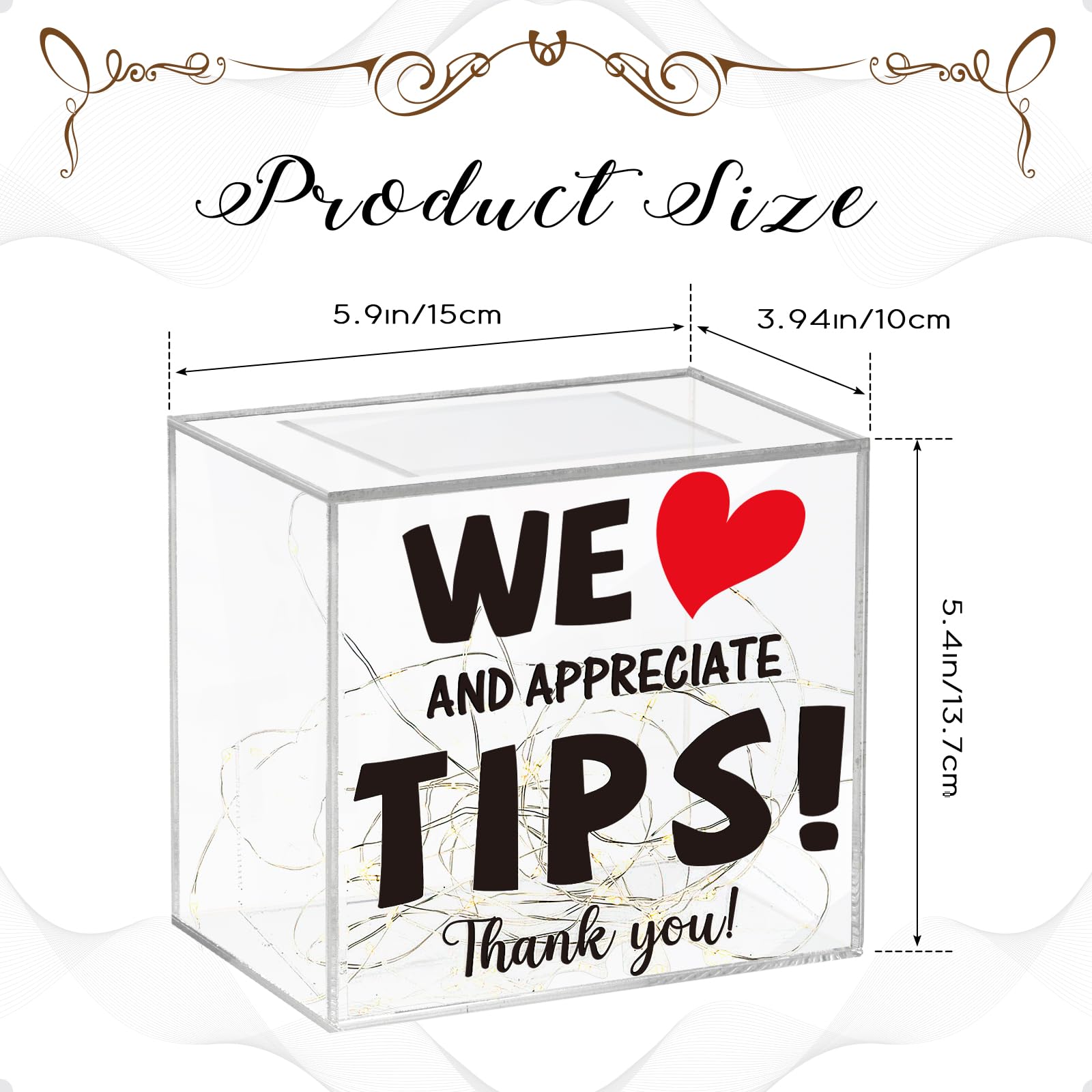 Snapklik.com : YLOLUL Light Up Tip Jar Acrylic Tip Box For Bartender ...