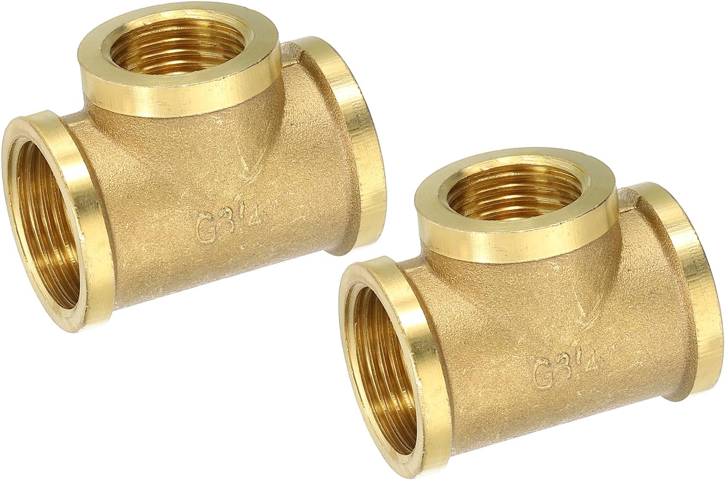 Amazon.com: uxcell Brass Tee Pipe Fitting, G3/4" x G1/2" x G3/4" 3 Way ...