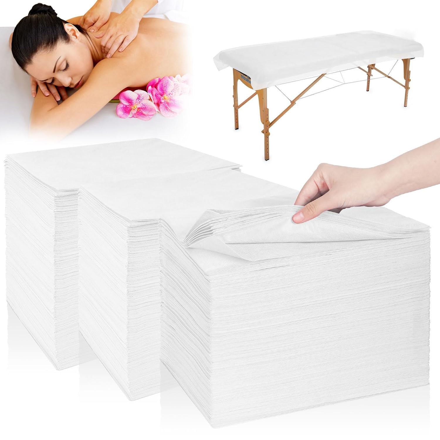 Amazon.com: SEMOOR Disposable Massage Table Sheets, 200PCS 31.5"" x 71 ...