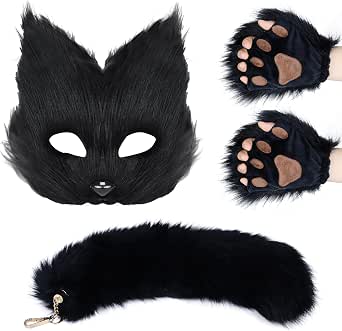 Amazon.com: Lumjut Therian Mask and Tail Set for Girls Furry Animal ...