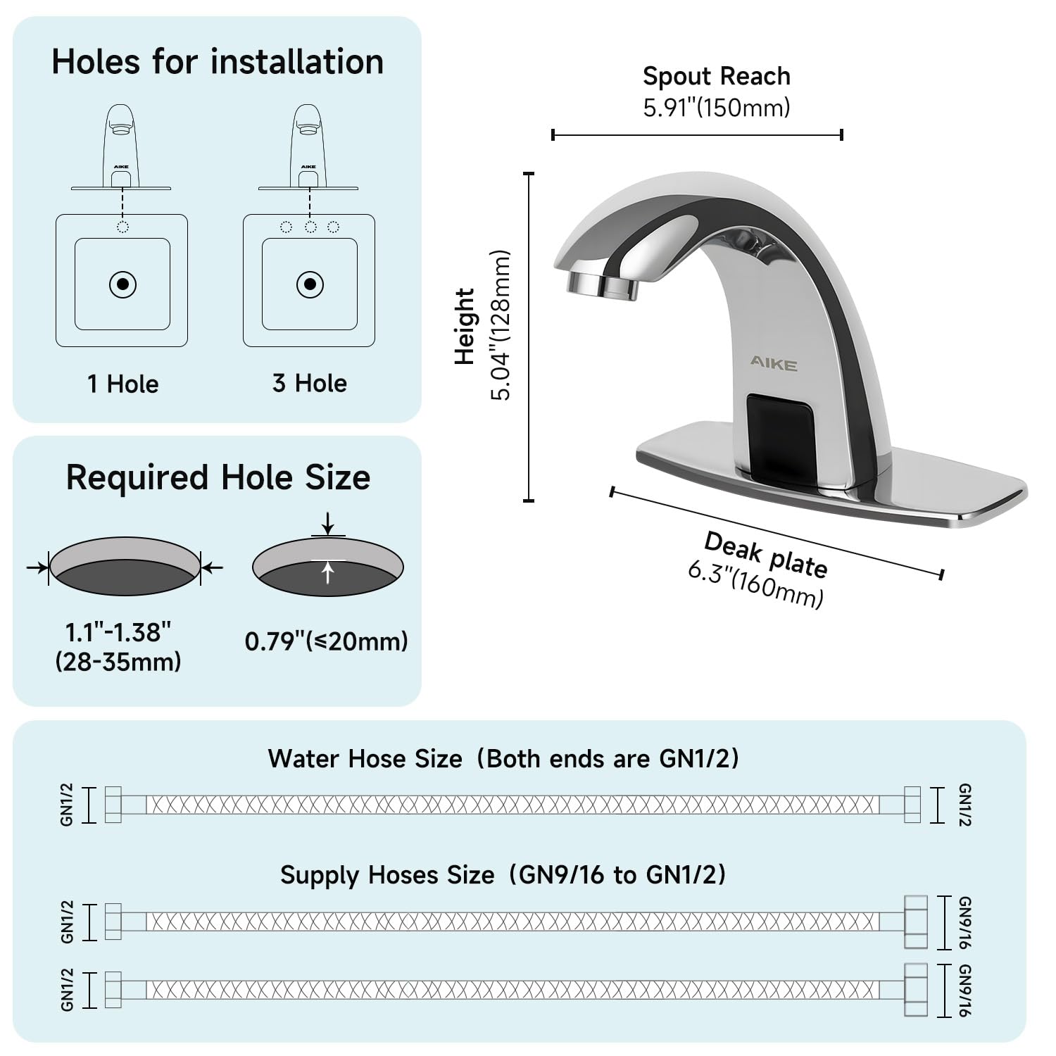 Snapklik.com : Commercial Touchless Bathroom Faucet, Automatic Motion ...