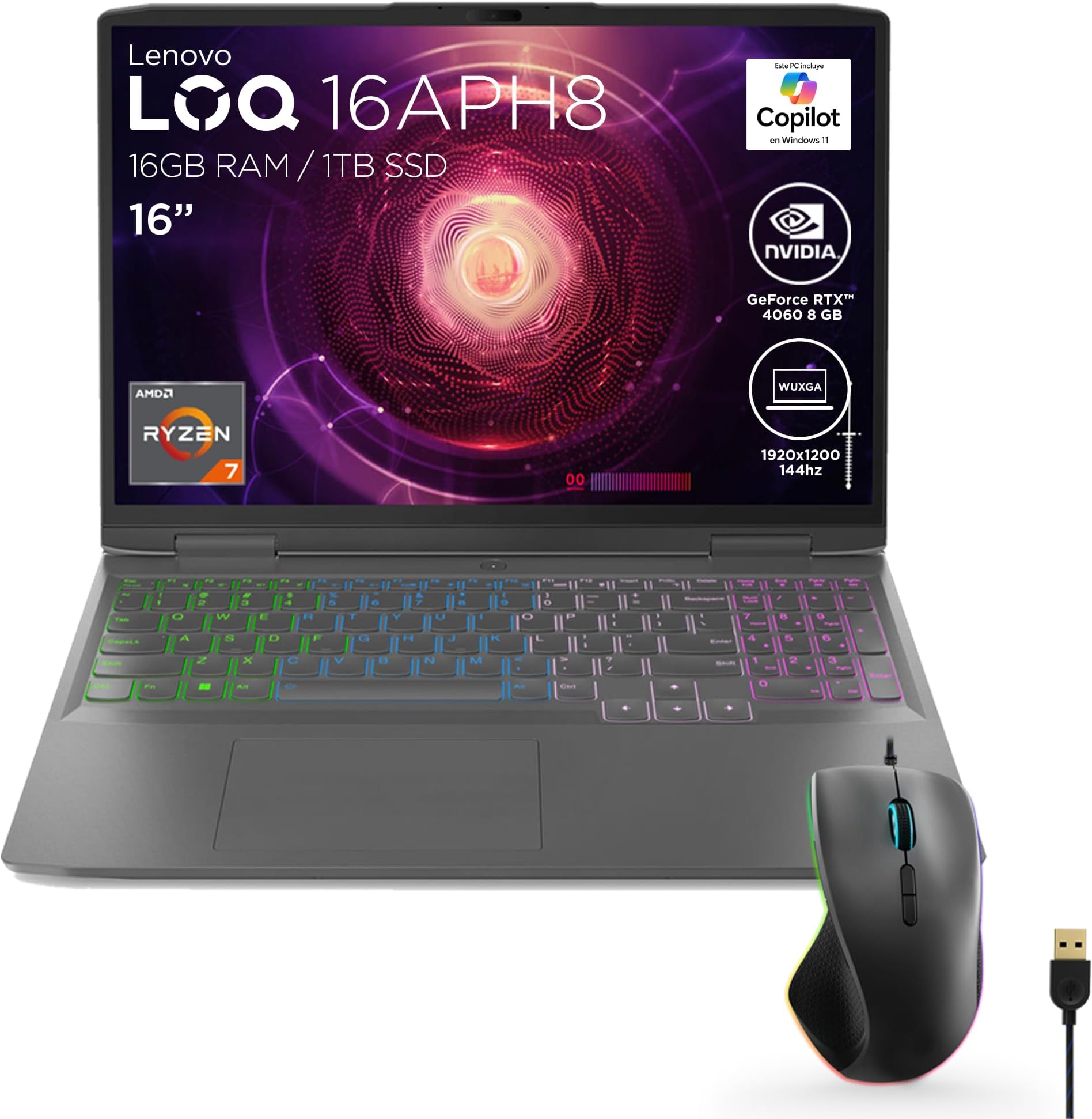 Lenovo Laptop Gaming LOQ | NVIDA GeForce RTX 4060 8GB GDDR6 | 16" WUXGA ...