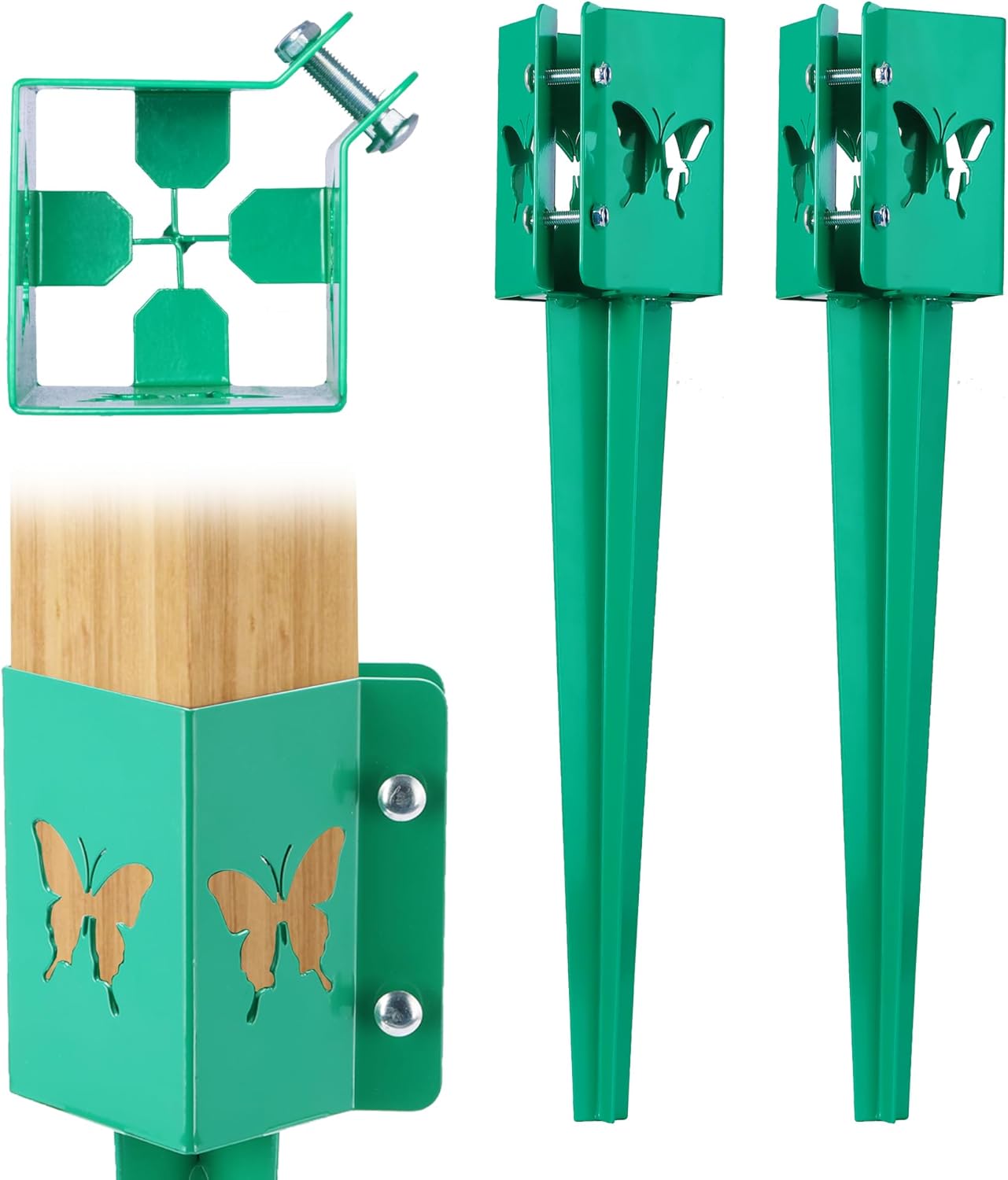 Amazon.com: 4 x 4 Fence Post Anchor Ground Spike - Metal Post Stake ...