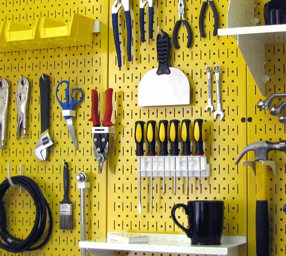 Snapklik.com : Yellow Metal Pegboard By Wall Control
