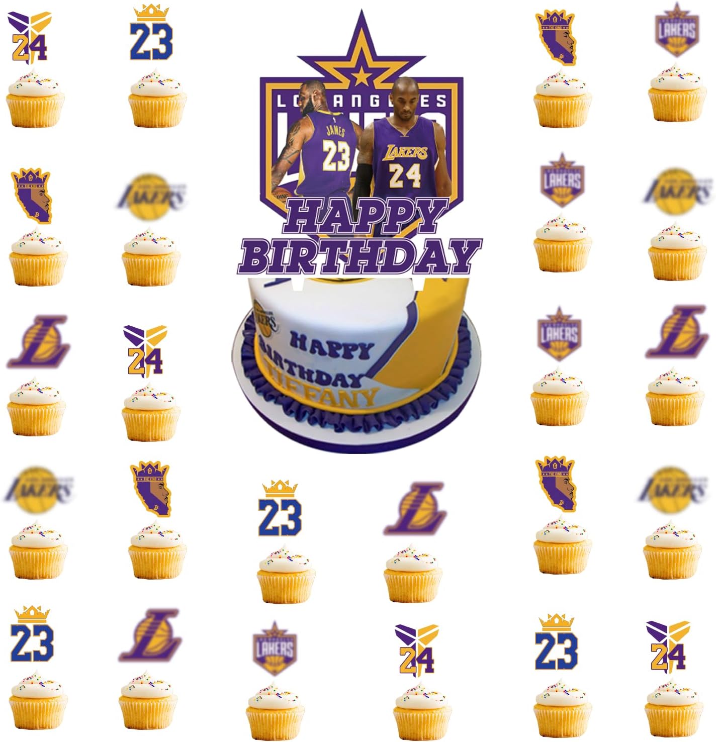 Amazon.com: Basketball Cake Toppers Cupcake Toppers 25PCS Basketball ...
