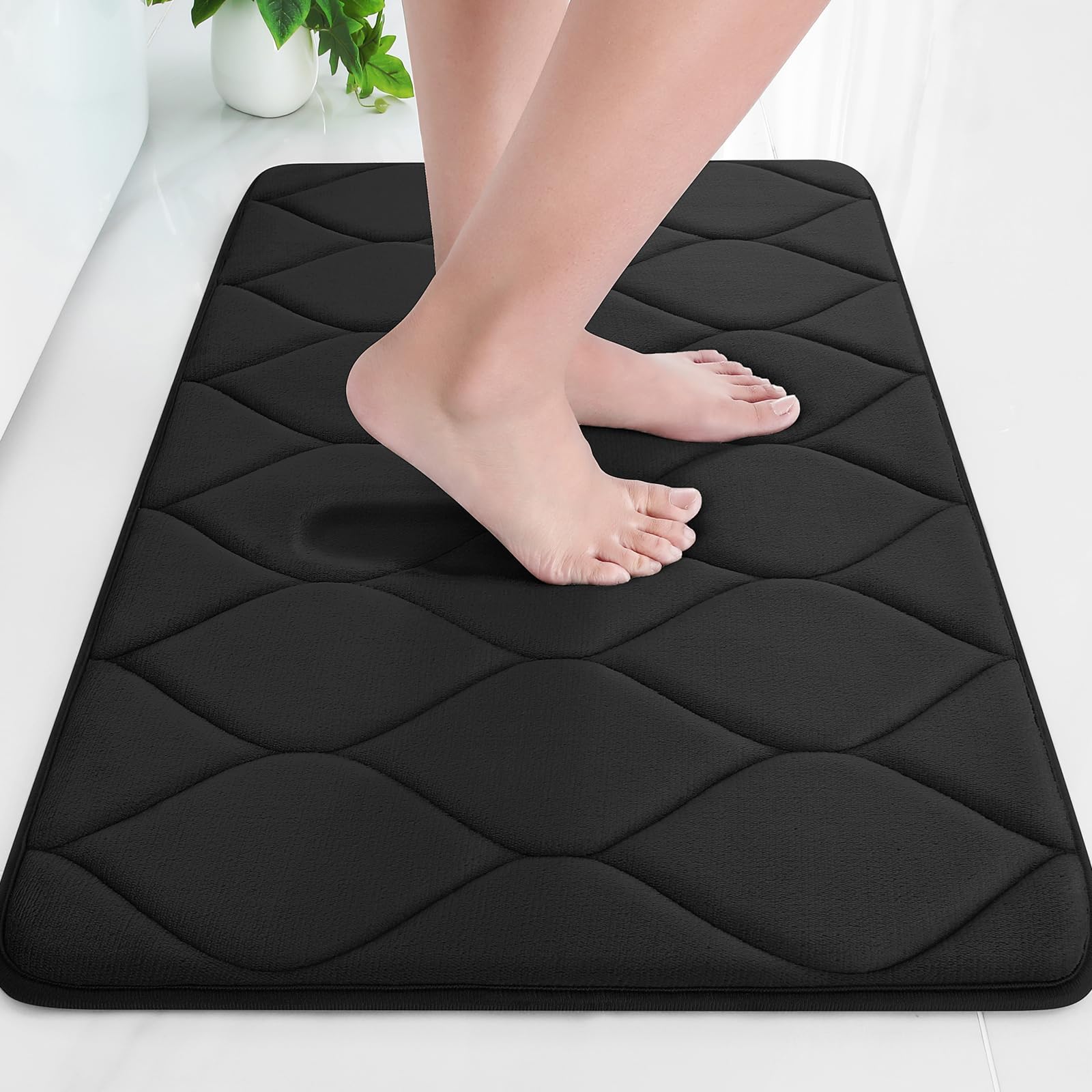 Amazon.com: OLANLY Memory Foam Bath Rug and Toilet Rug U-Shaped, Bath ...