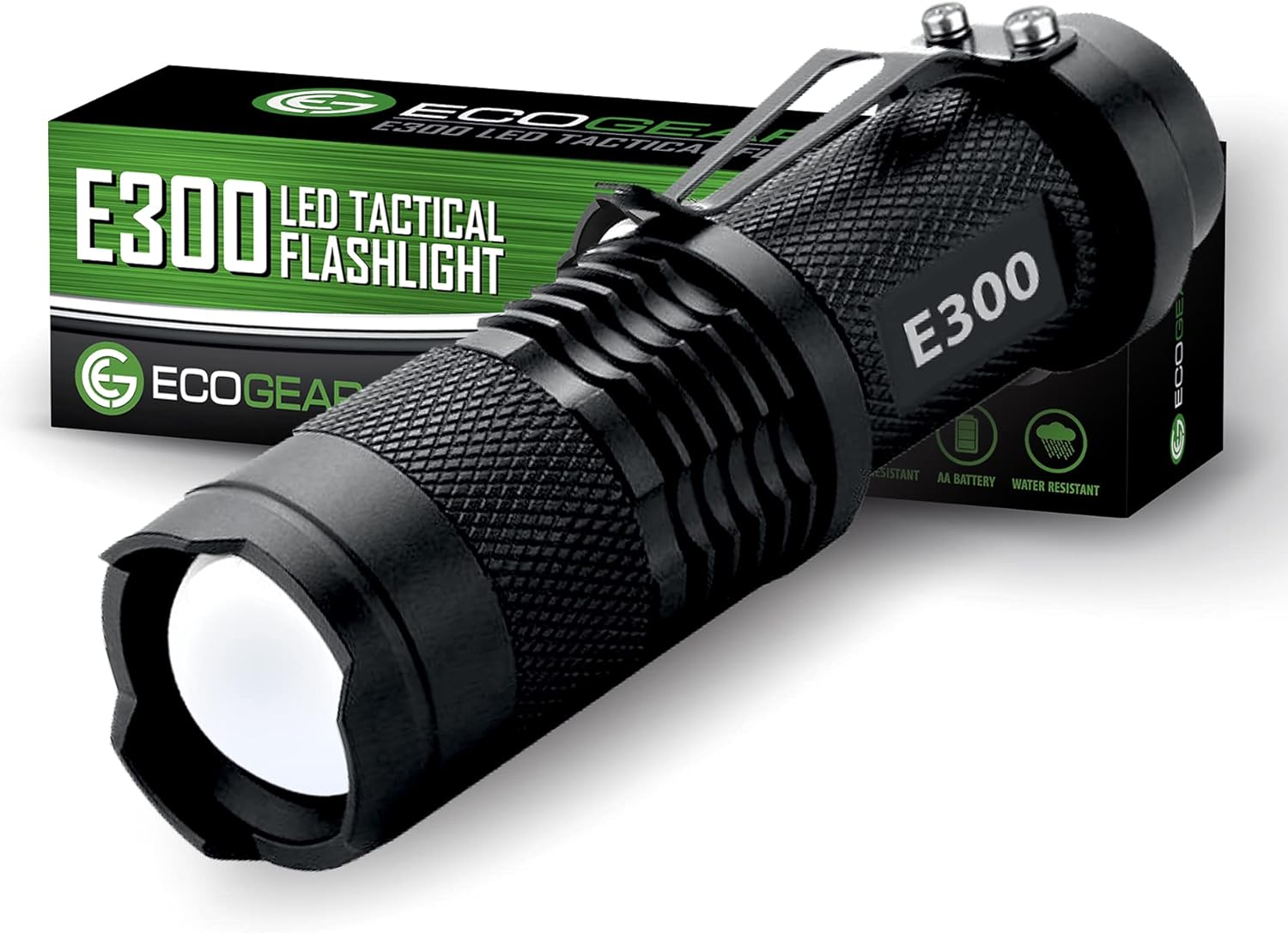 Small Pocket LED Tactical Flashlights - EcoGear FX E300 - 3 Light Modes ...