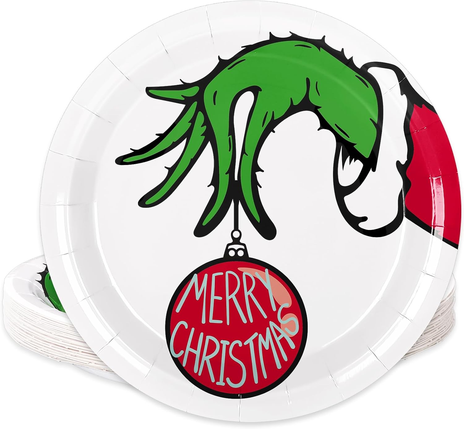 Amazon.com: Whaline Merry Christmas Paper Plate Funny Character ...