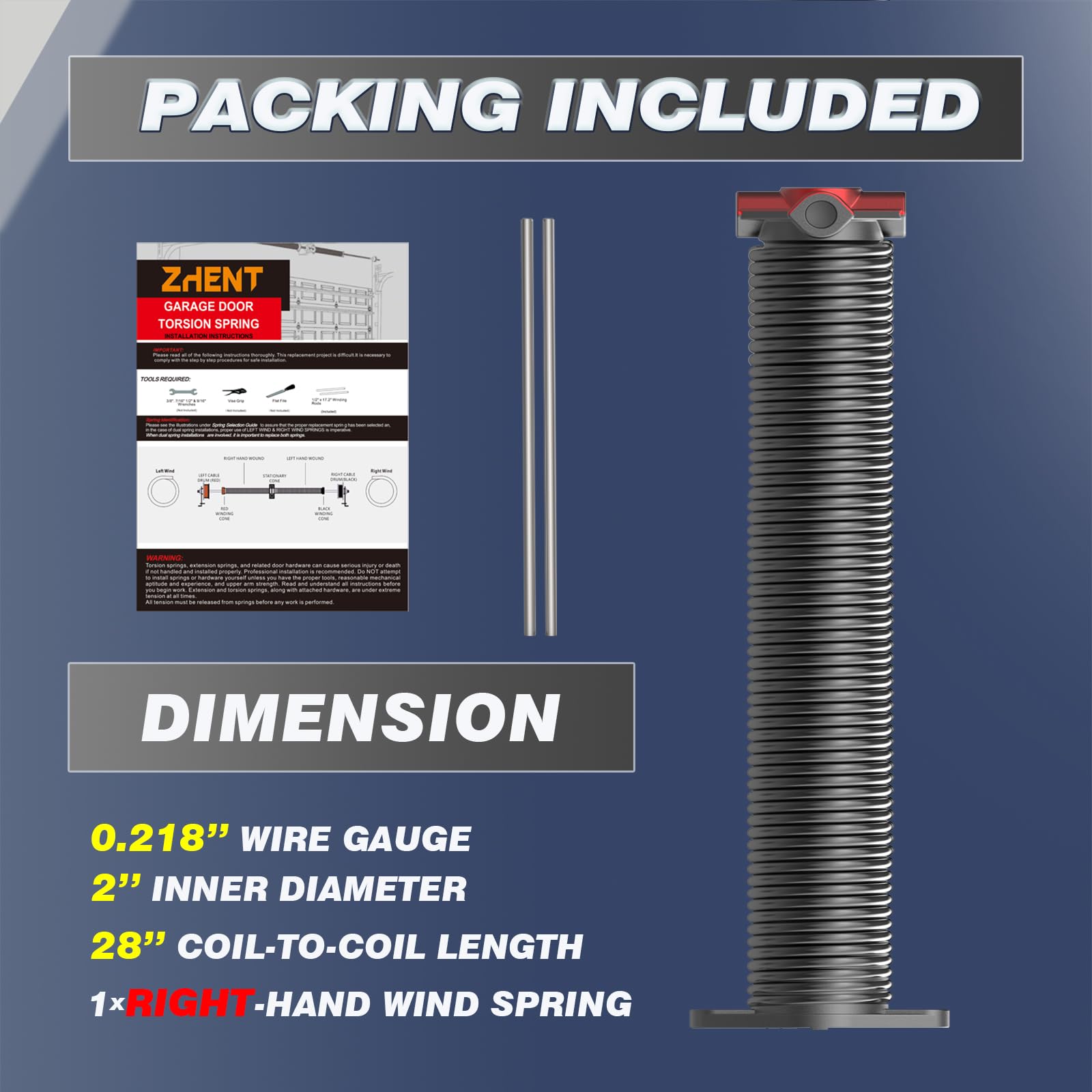 Snapklik.com : Single 2 Right Hand Wound (Red Cone) Garage Door Torsion ...
