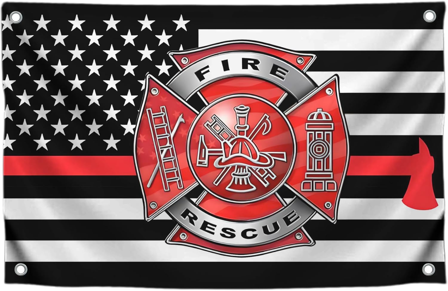 Amazon.com : 3x5 Feet Firefighter Polyester Flag with 4 Brass Grommets ...