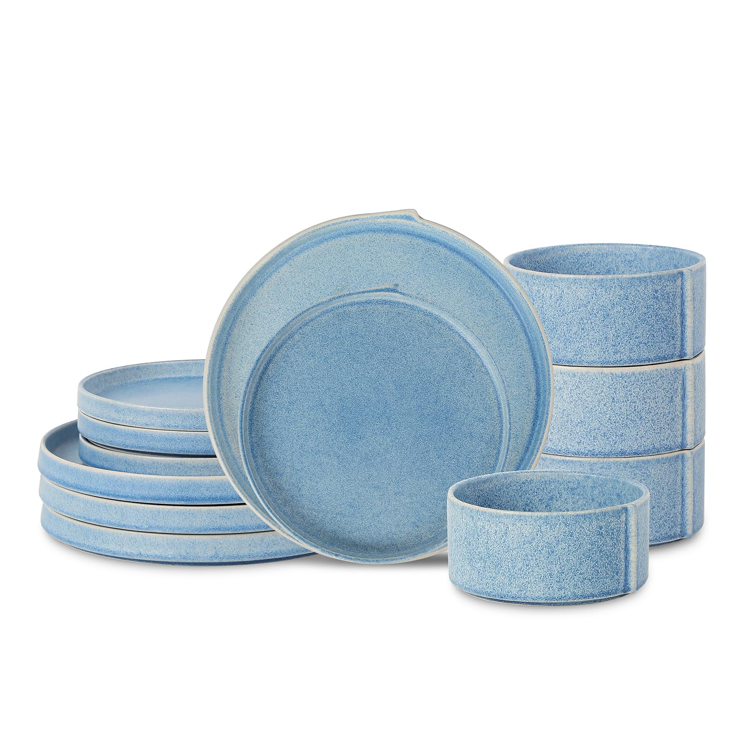 Amazon.com | Stone Lain Bao 12-Piece Dinnerware Set Stoneware, Blue ...
