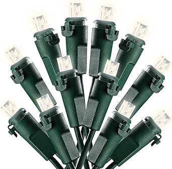 Amazon.com: Warm White LED Christmas Lights - 50 Count Wide Angle Mini ...