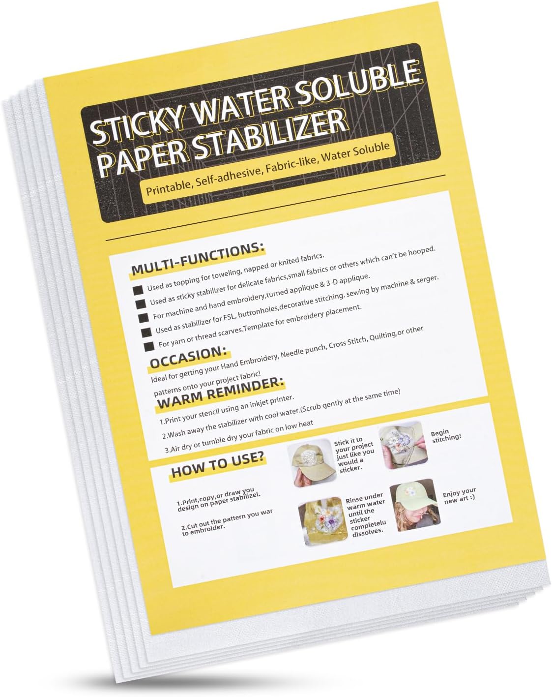 30 Sheets Water Soluble Dissolving Paper, Letter Size Printer Friendly ...
