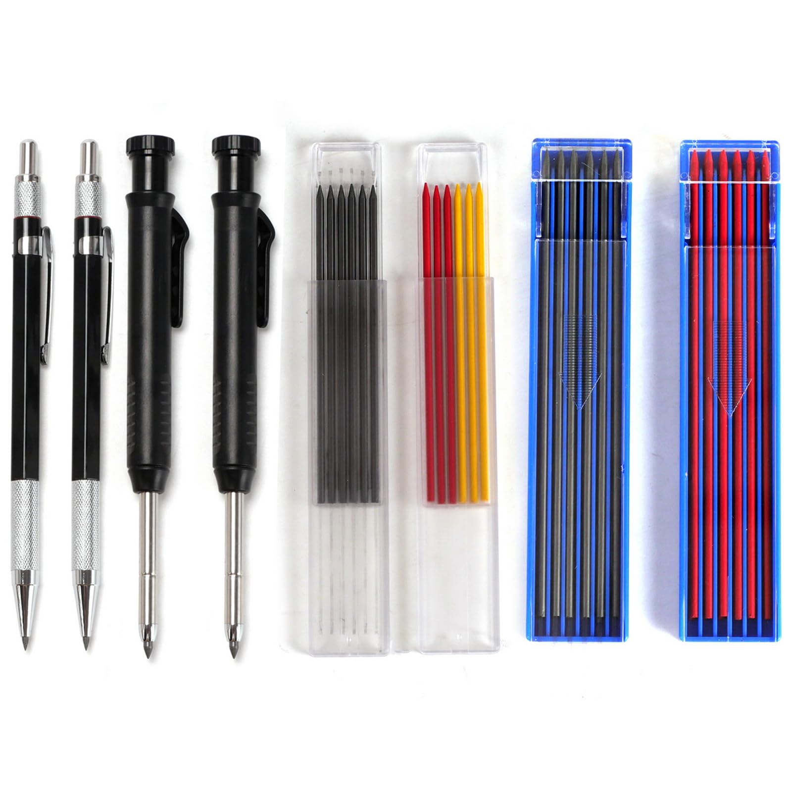 VANANA 40PCS Mechanical Carpenter Pencils Kit- 24 2.0mm + 12 2.8mm ...