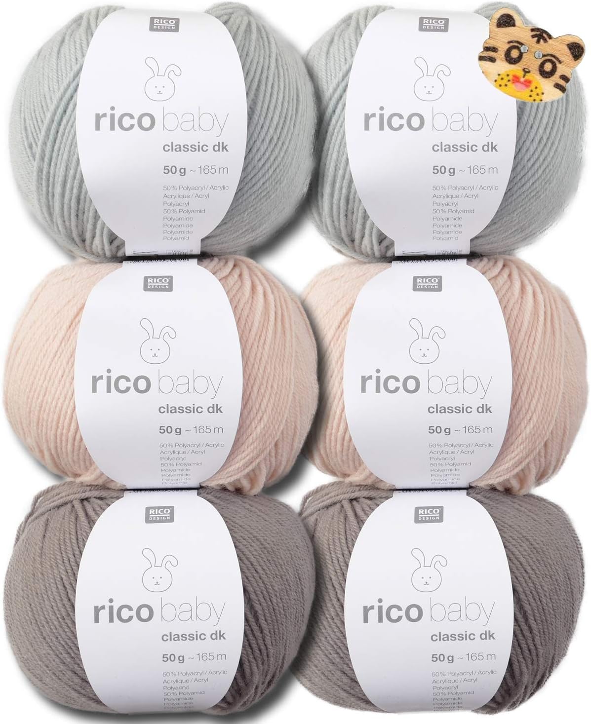 Woll-Set Babywolle Paket Rico Baby Cotton Soft dk 6x50g #46 ...