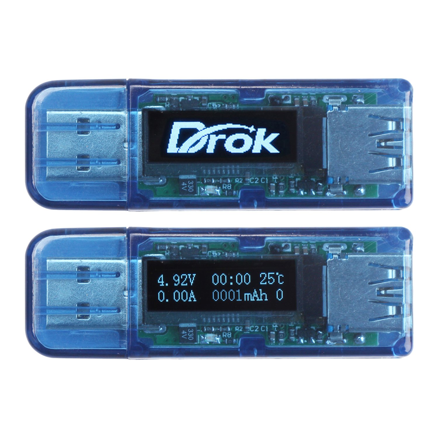 Buy DROK® USB 3 0 Hub Protector Multi Tester, OLED Screen Pocket ...