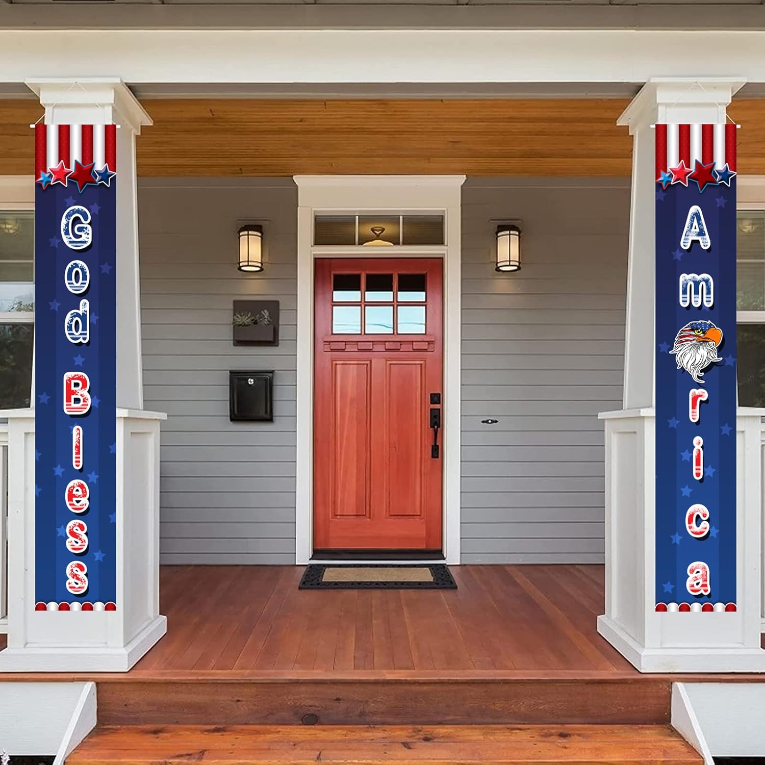 Amazon.com: God Bless America Banner Patriotic Porch Decorations ...
