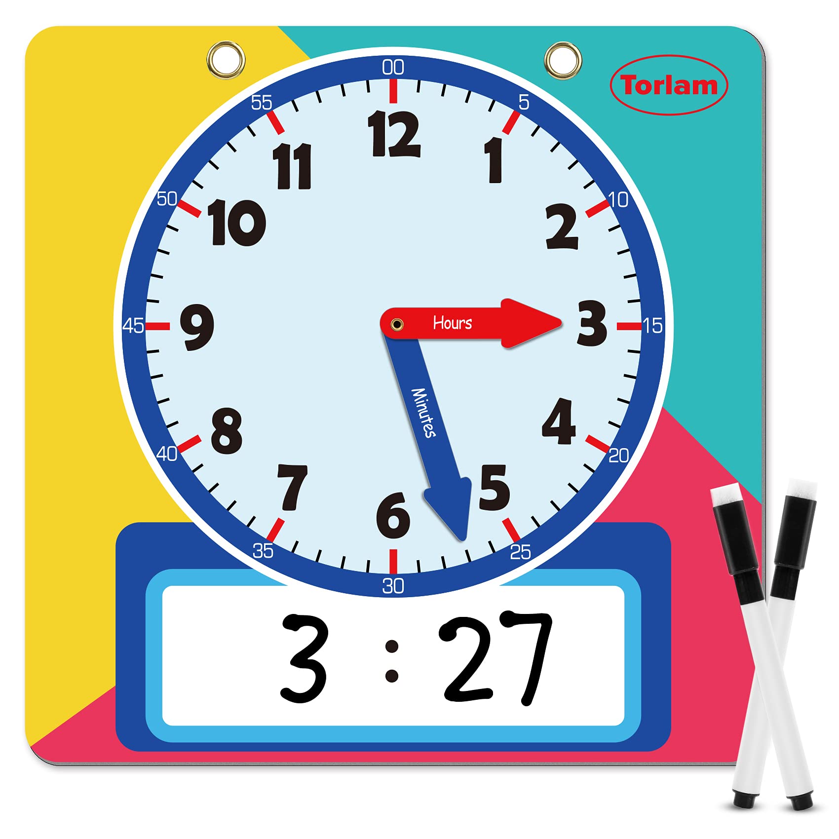 Buy Magnetic Writable Dry Erase Learning Clock Clock For Kids 