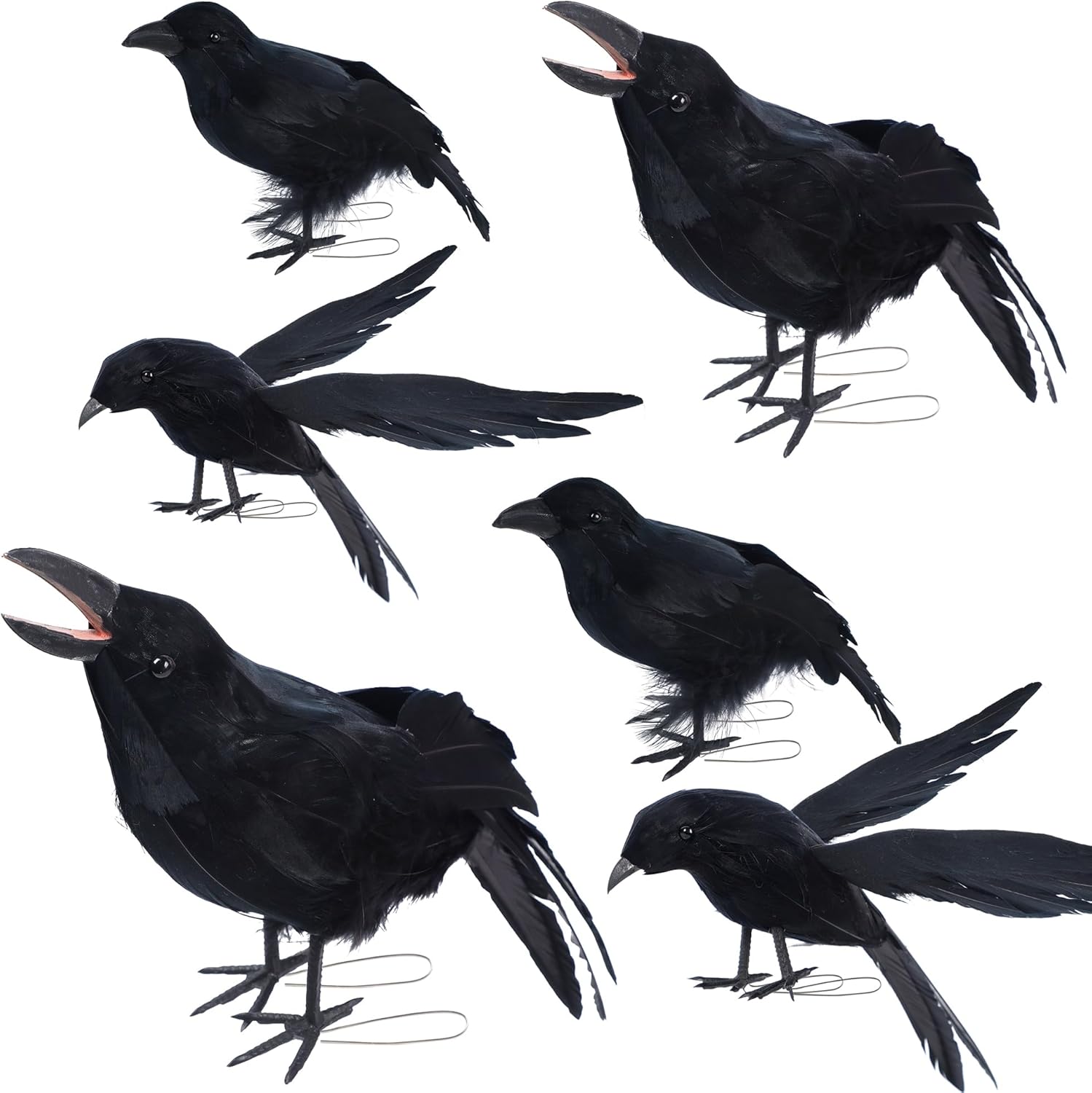 Amazon.com: YOFIT 6 Pack Crows Halloween Decorations, Raven Halloween ...