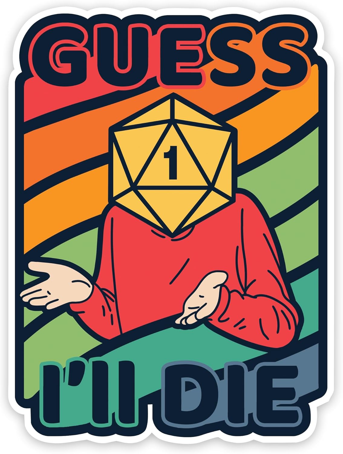 Amazon.com: Glassstaff Guess I'll Die DND Stickers – Dungeons and ...
