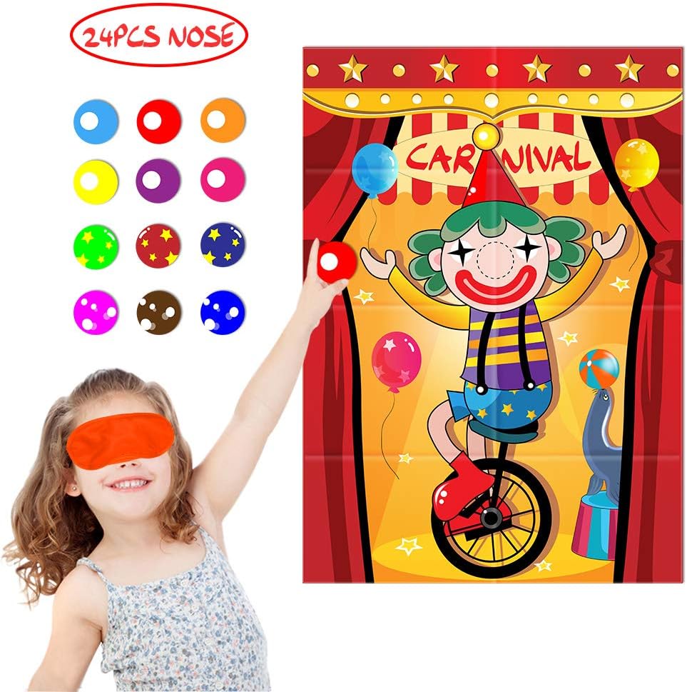 Carnival Pin The Nose On The Clown Party Game,Fun Carnival Game for ...