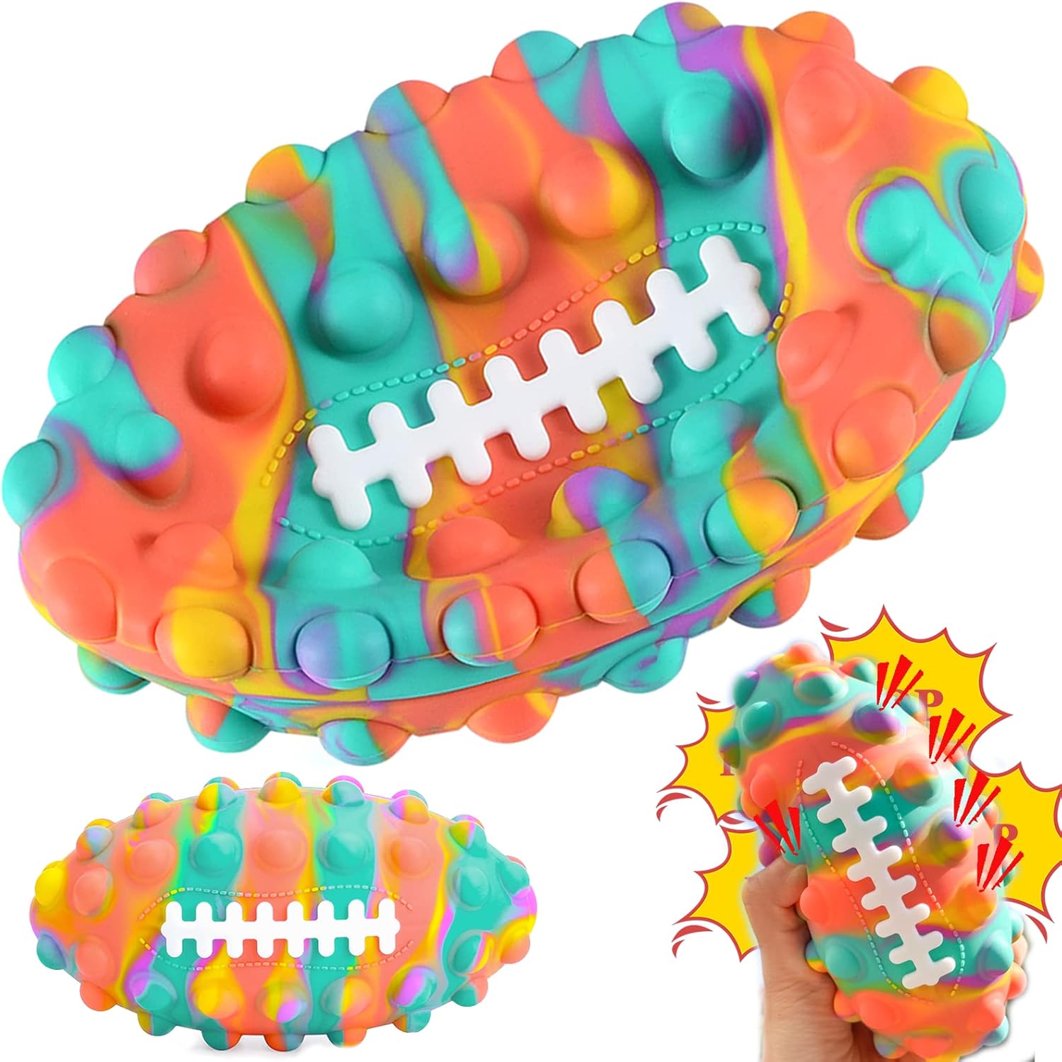 Amazon.com: OriCraft Pop Bubble Football Toy Fidget Sensory Squeeze ...