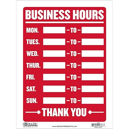 Amazon.com : Static Cling Business Hours Open & Closed Window or Door ...