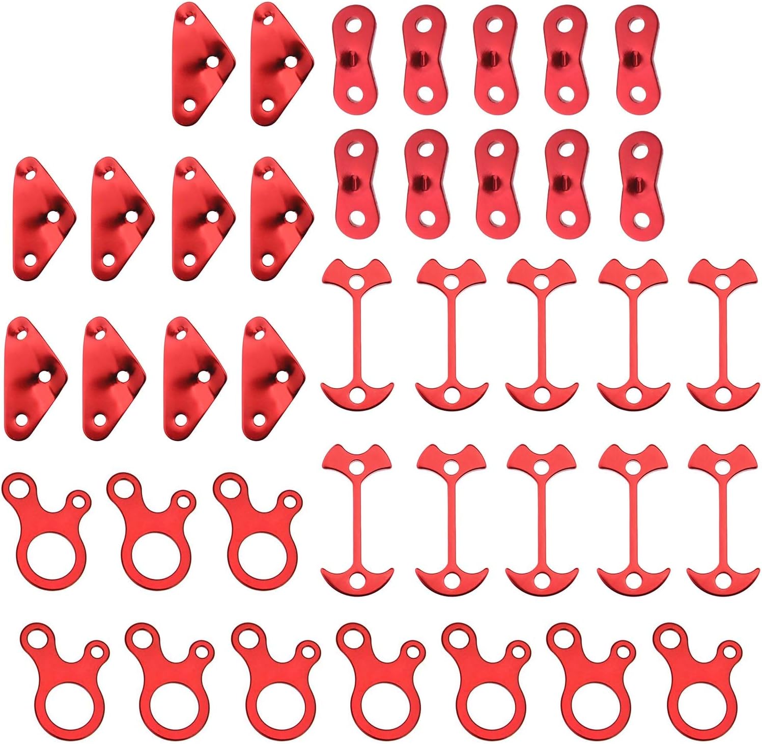 40Pcs Guy Line Tightener Tent Rope Fastener Set Assorted 4-style ...