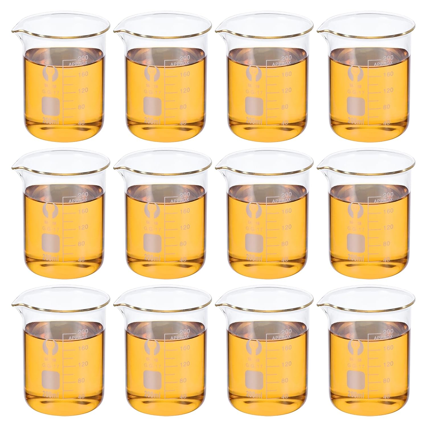 Amazon.com: PATIKIL 200ml Low Form Glass Beaker, 12 Pack 3.3 ...