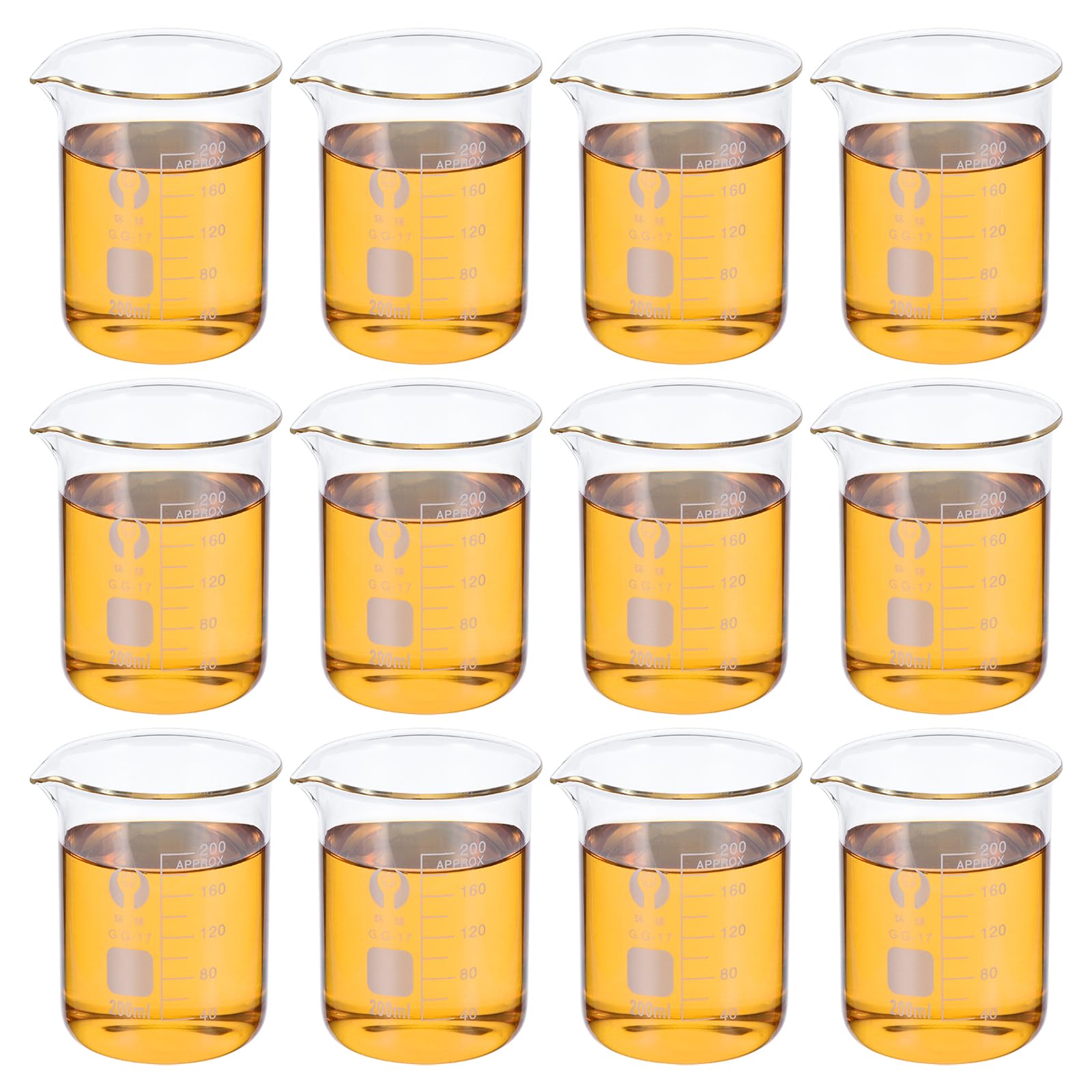 Amazon.com: PATIKIL 200ml Low Form Glass Beaker, 12 Pack 3.3 ...