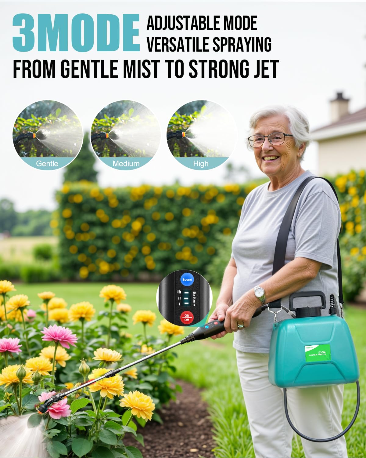 Snapklik.com : Battery Powered Sprayer 1.3 Gallon, Lightweight Electric ...