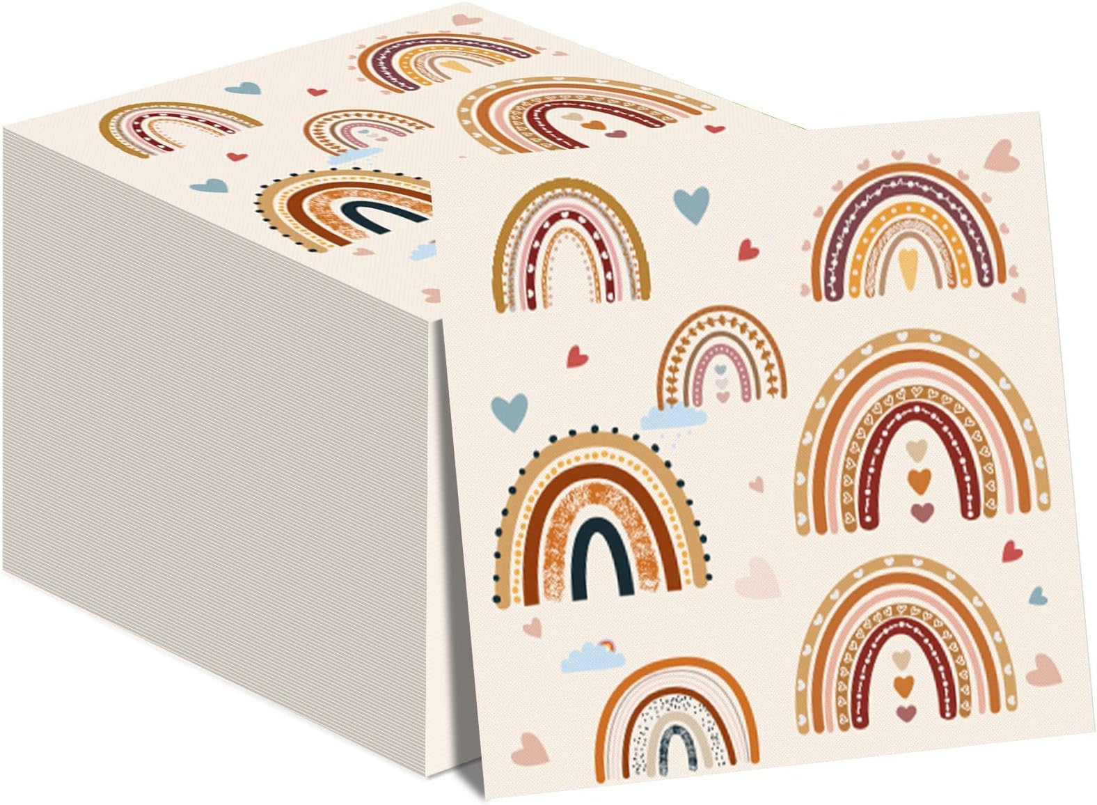 Amazon.com: 100 Boho Rainbow Cocktail Beverage Napkins Disposable Paper ...