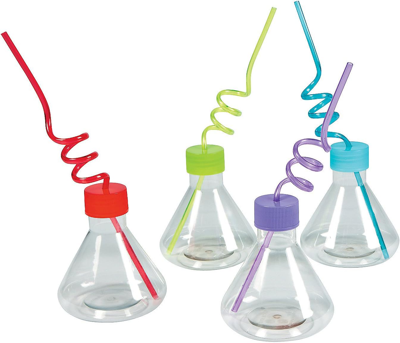 Amazon.com: Fun Express 8 Pieces Science Party Beaker Cups with Straws ...