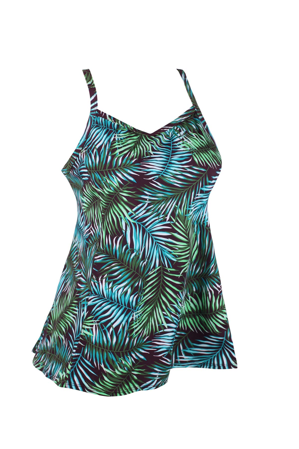 Snapklik.com : Womens Plus Size Flowy Swimsuit Crossback Tankini Top ...
