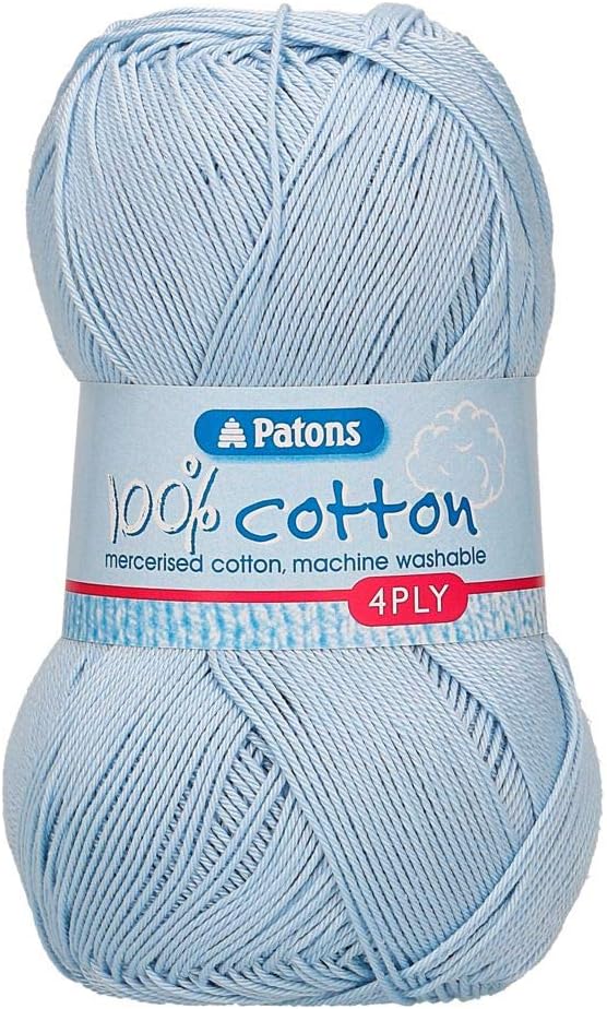 Amazon.com: Patons 100% Cotton 4 Ply - Pale Blue (1173)