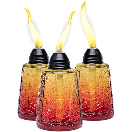 Amazon.com : TIKI Brand Glass Table Torch, Decorative Outdoor Torch for ...