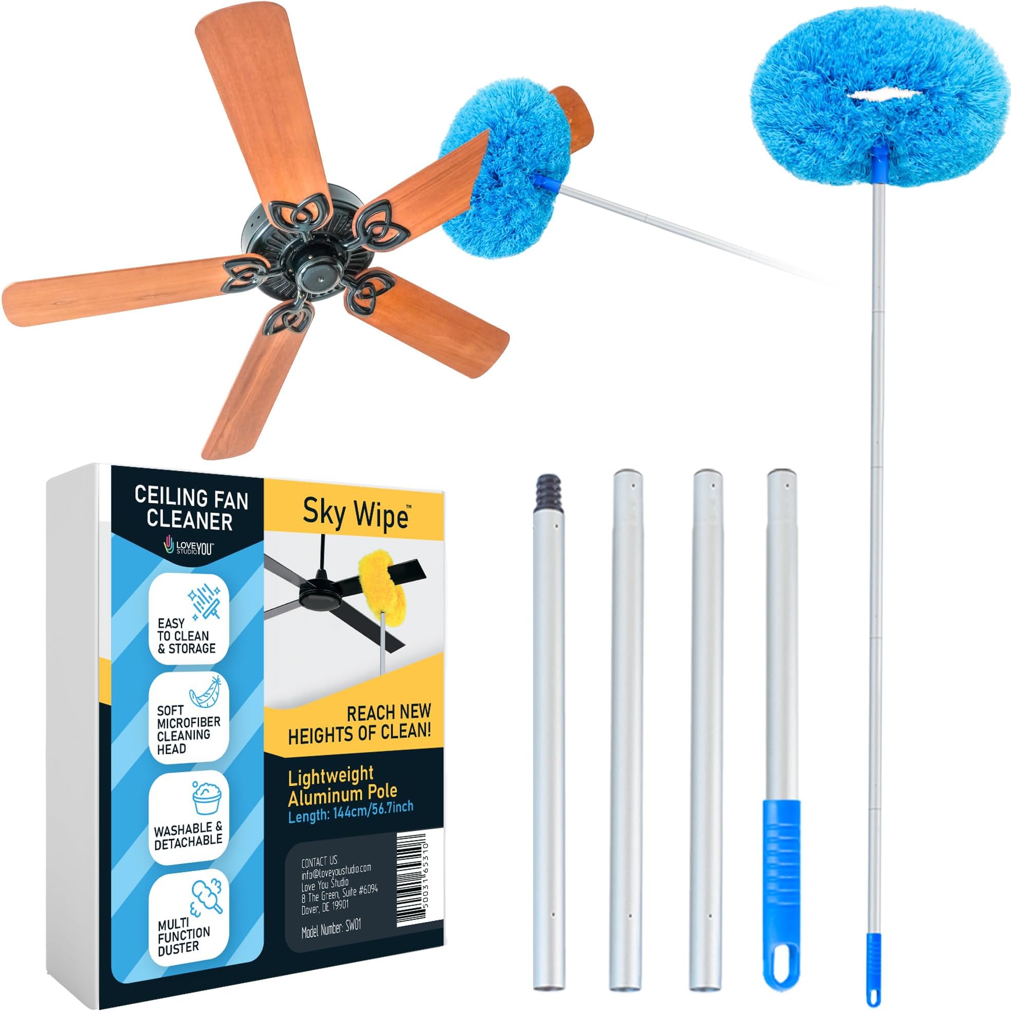 Amazon.com: The ‘SkyWipe’ Ceiling Fan Cleaner Duster with Extension ...