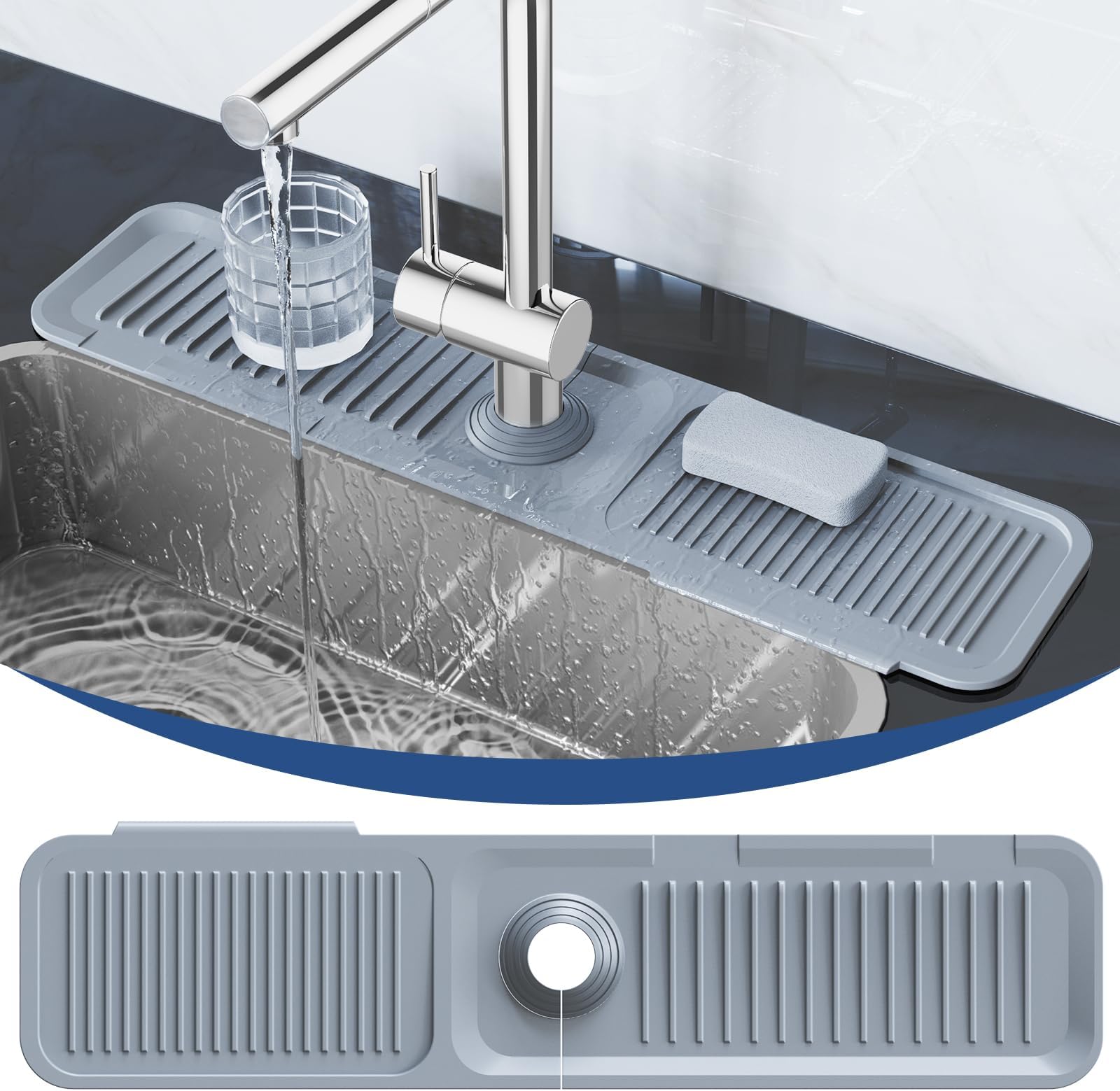 Amazon.com: Kitchen Sink Splash Guard,Upgrade 24 Inch Silicone Material ...