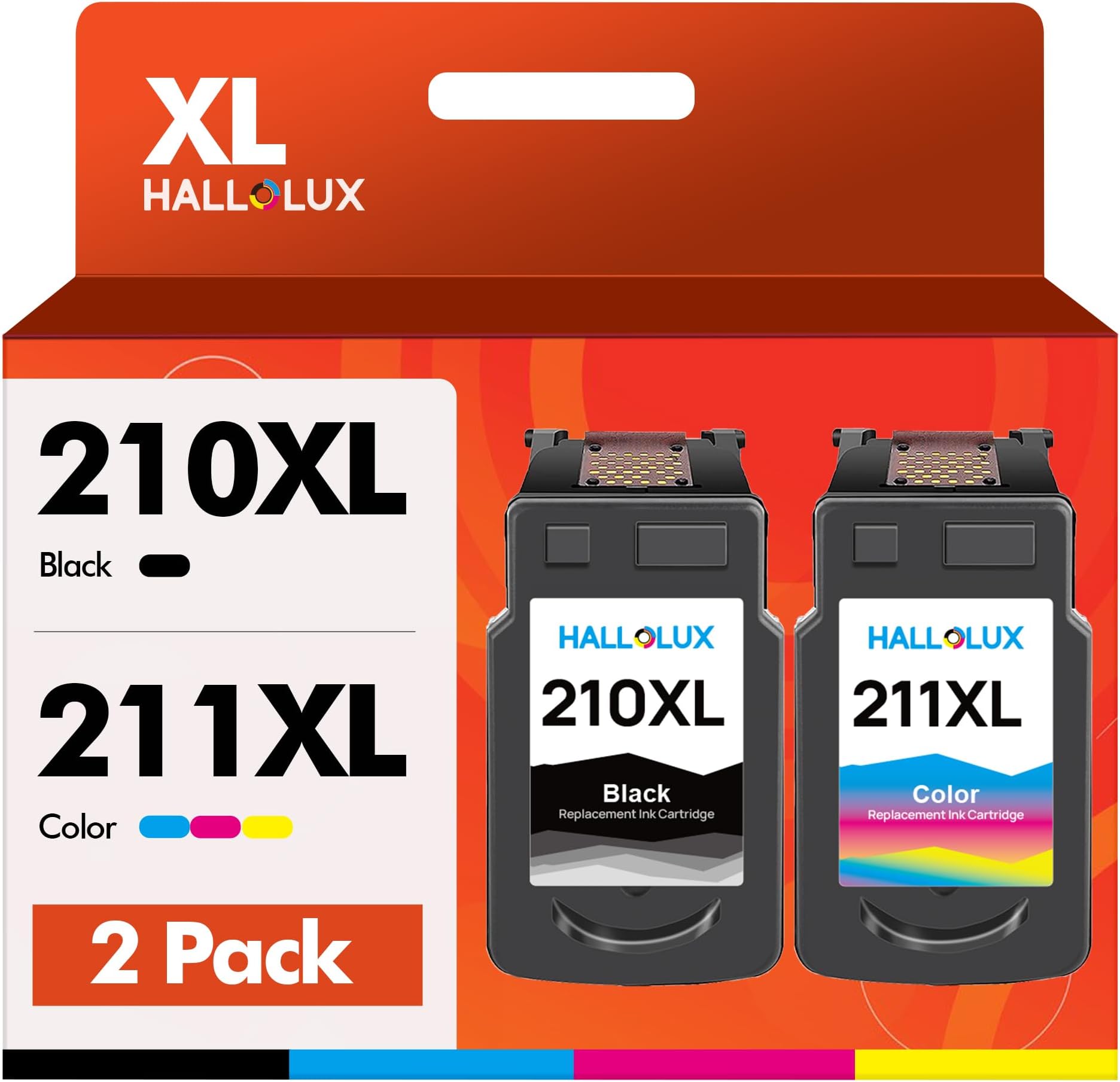 HALLOLUX PG-210XL CL-211XL Combo Pack for Canon 210 and 211 XL Ink ...