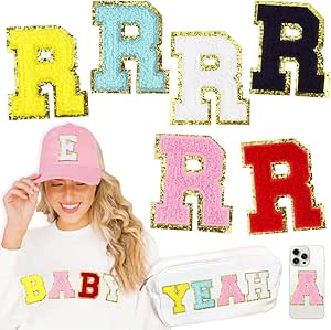 Amazon.com: 6 Pcs 3 Inch Chenille Letter Patches Iron on Letters ...