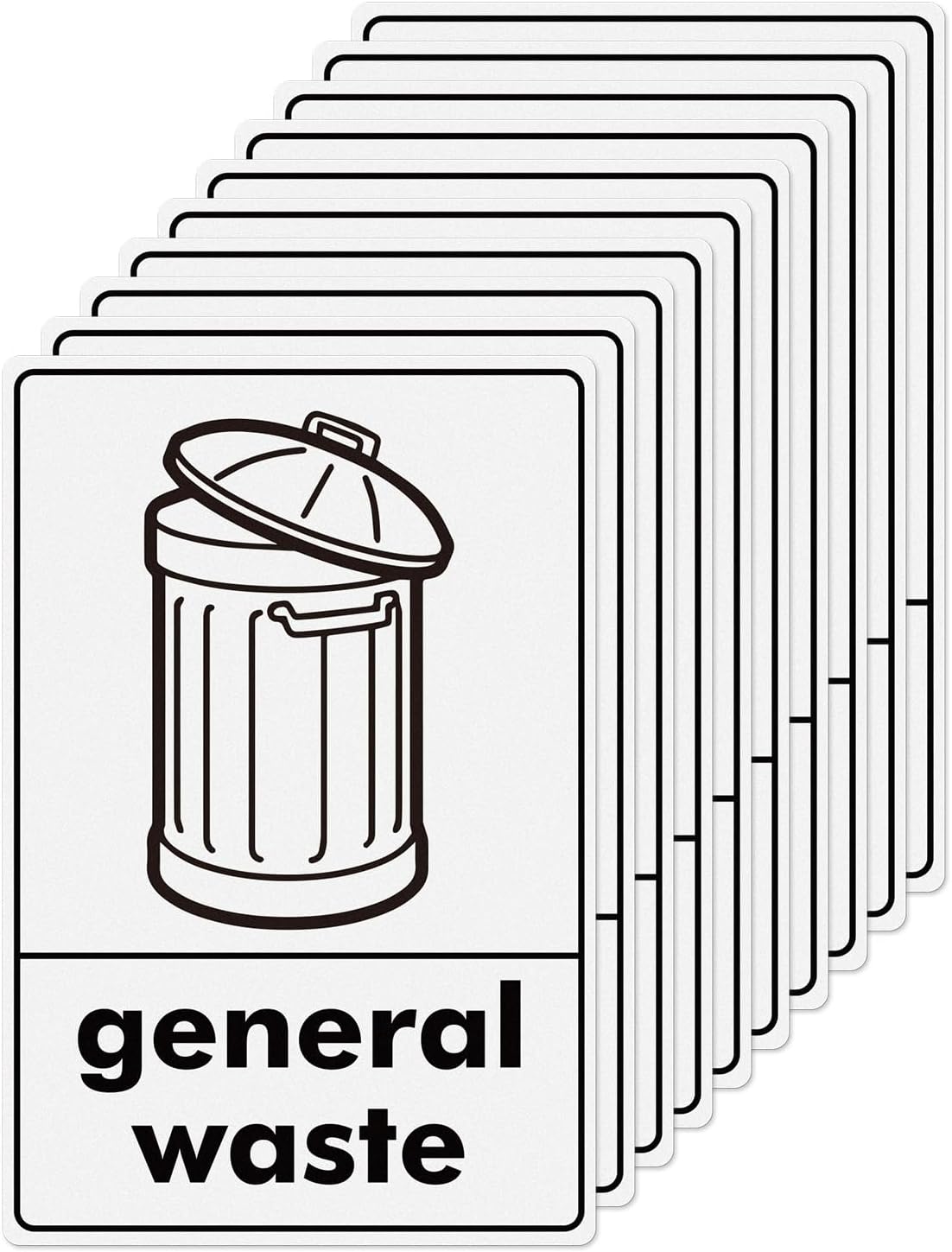 SAFESIGN General Waste Sign - Self Adhesive PVC Stickers - 150mm x ...