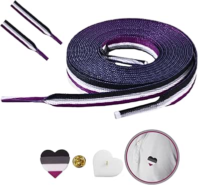 Amazon.com: Asexual Shoelaces with Asexual Heart Pin for Sneakers ...