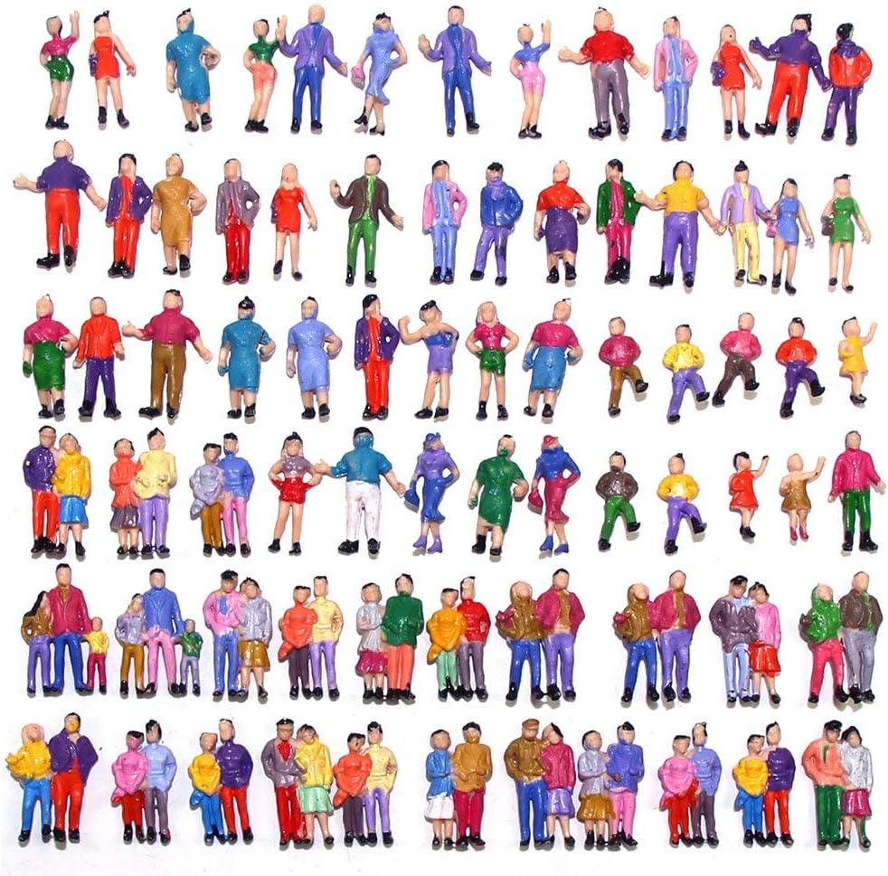 Evemodel 100 Figuren stehende Figuren Modellbahn Spur H0 1:87: Amazon ...