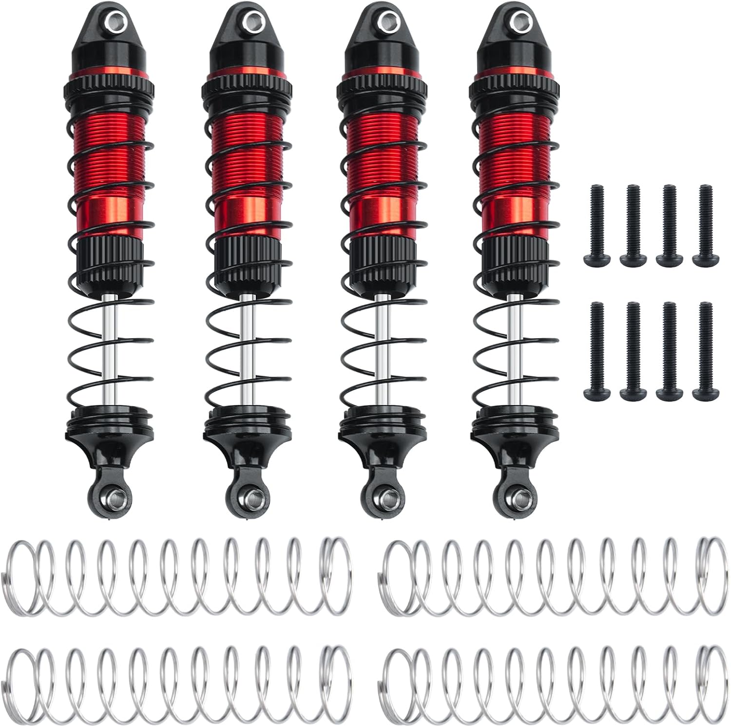 Amazon.com: BRKRC RC Shock Absorber Set, Aluminum Front Rear Universal ...