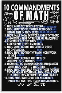 Amazon.com: Ydqkxm Posters for Boys Room The Ten Commandments of Math ...