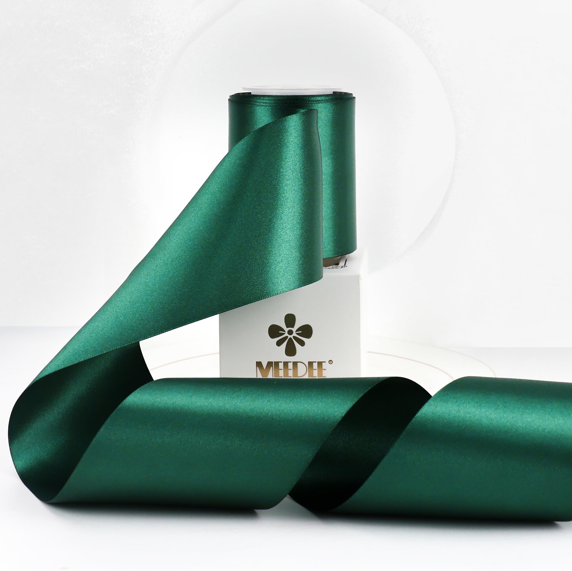 Amazon.com: ZOOYOO 4 Inch x 24 Yards Dark Green Thick Ribbon, Wide ...