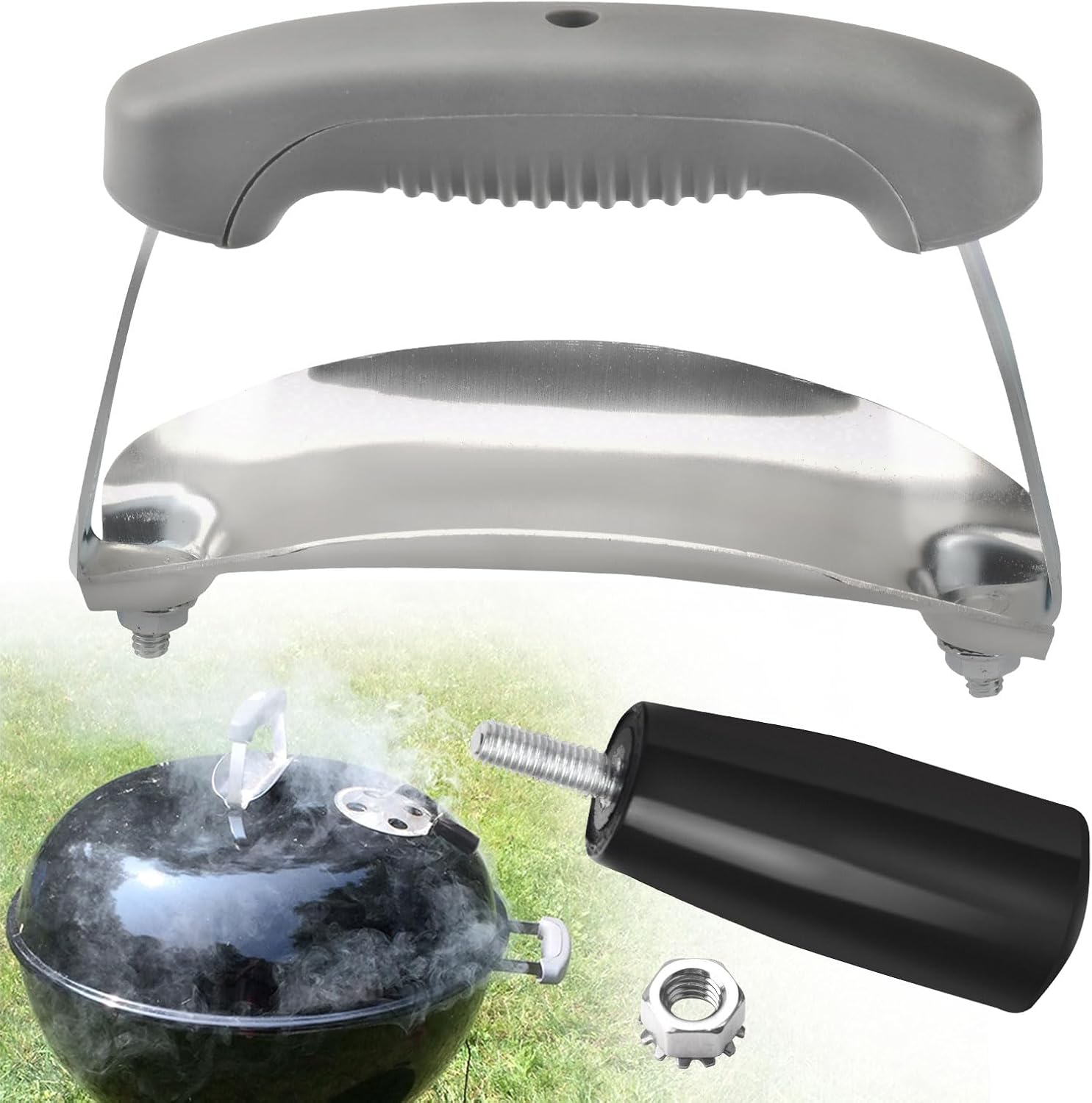Amazon.com: Braveboy Damper & 80672 Charcoal Lid Handle Kit Compatible ...